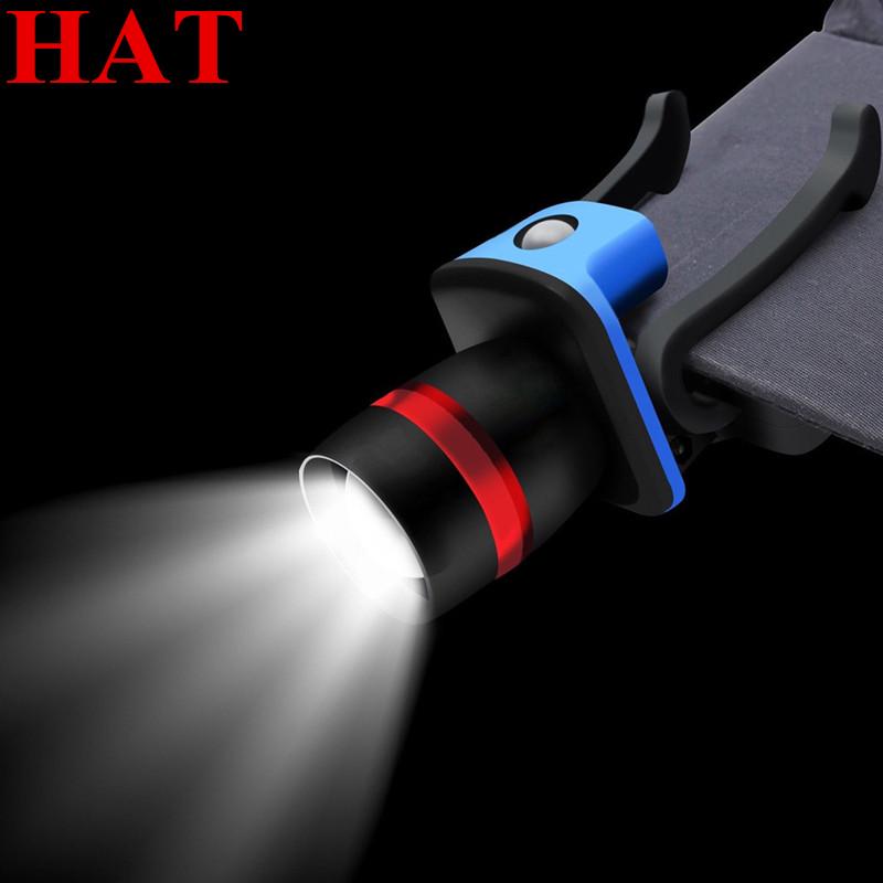 LED Cap Light Headlamp 3 Modes Ball Hat Lamp Flashlight Zoomable NEW ...