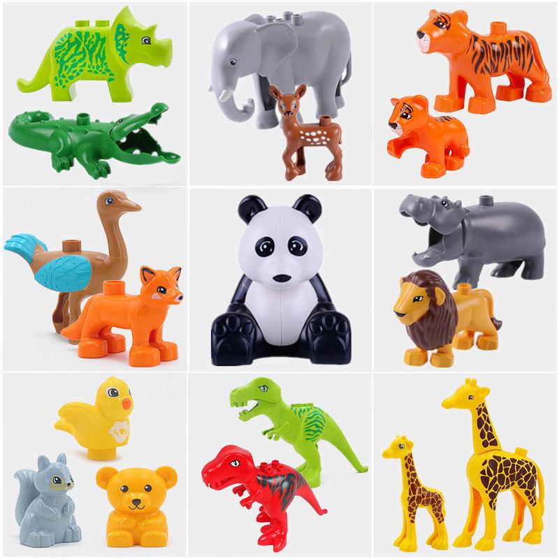 Big Size Diy Building Blocks Panda Lion Dinosaur Compatible with Duplo ...