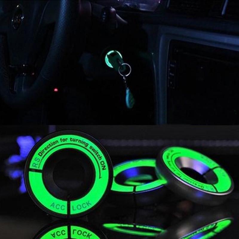LED Luminous Car Ignition Keyhole Ring Coil Switch Decor Sticker-buy at ...