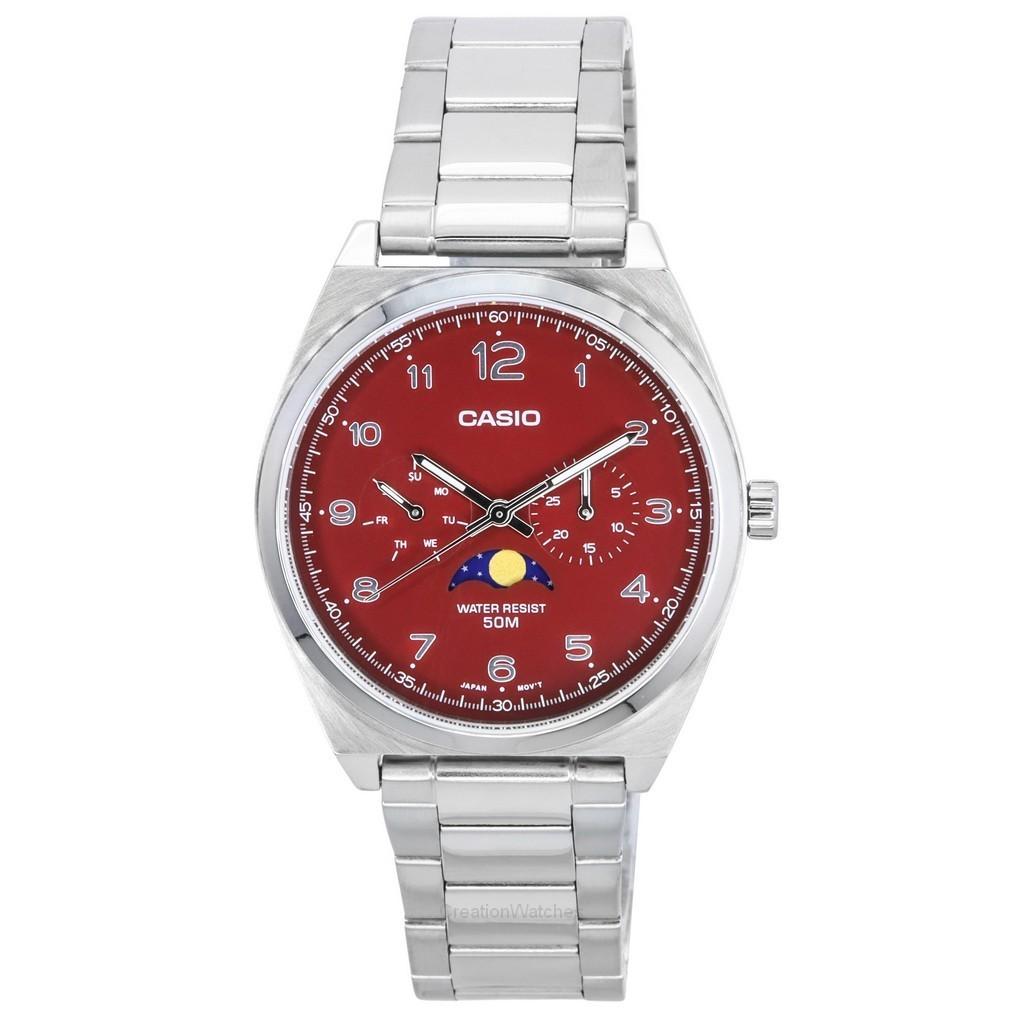 Casio Стандартные аналоговые кварцевые мужские часы с красным ...