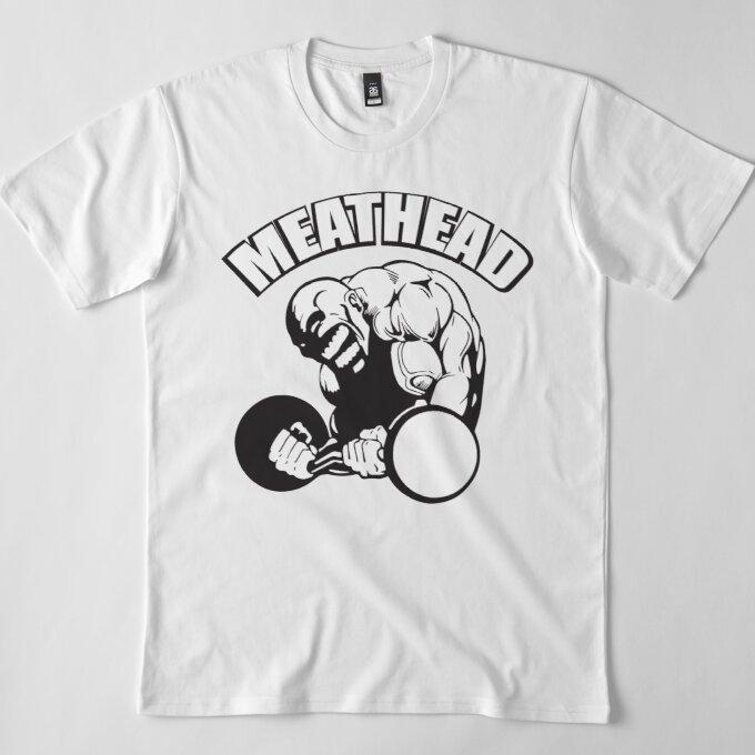 Buy Men Premium Cotton T-Shirt Meathead Print Tees Funny Harajuku Style ...