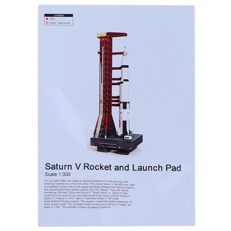 Buy 1:300 Saturn V Rocket Paper Model DIY Puzzle Manual Space 3D ...