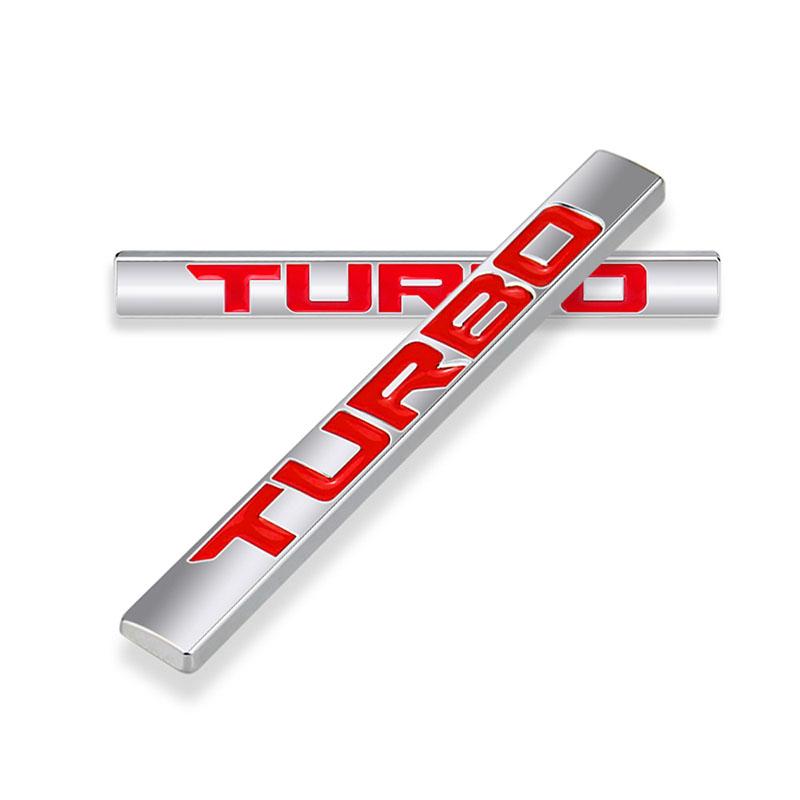 Buy 2pcs Turbo Emblem Car Auto Trunk Badge Turbo Sticker Decal Red ...