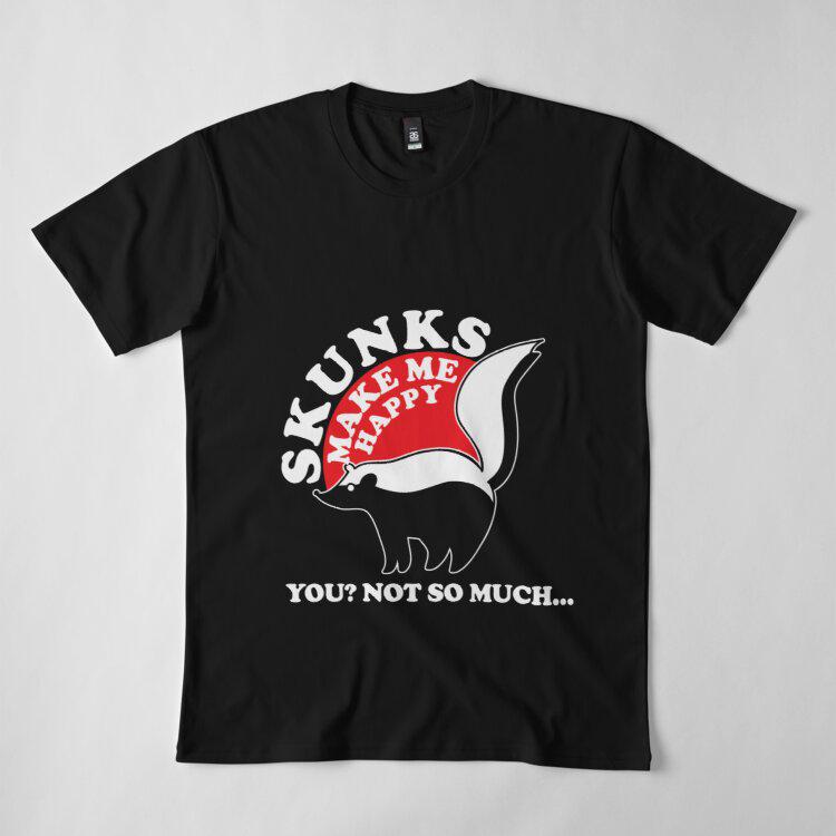 Buy Men Premium Cotton Harajuku T-Shirt Skunk Print Tees Funny Style ...