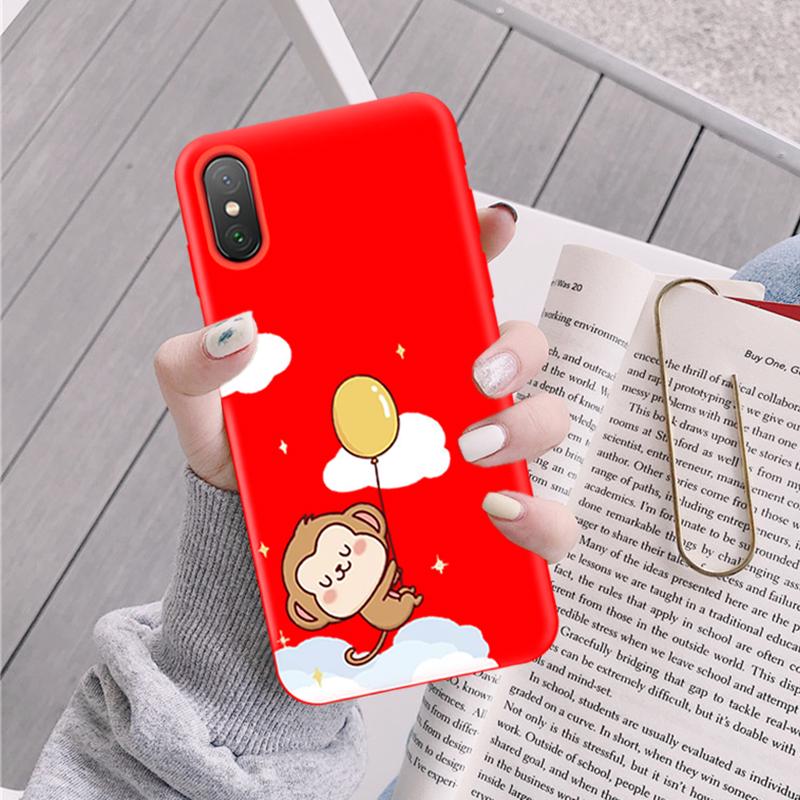 Buy Monkey Balloon Print Red TPU Phone Case Cover for Huawei Honor 7C 5 ...