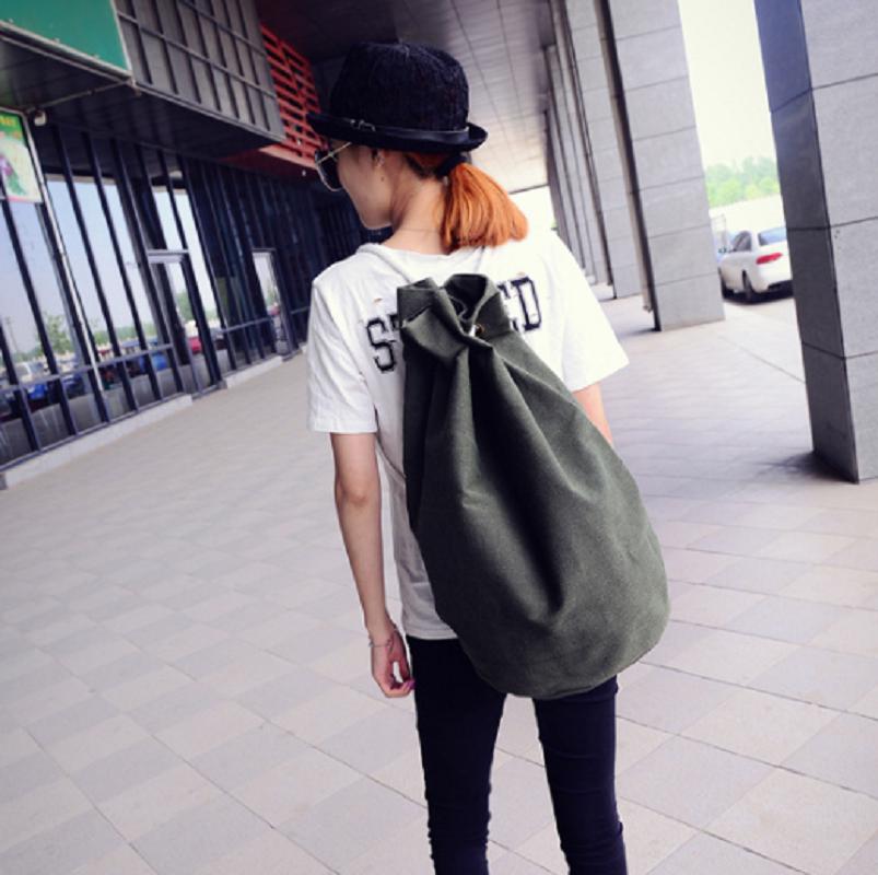 Buy Classic Women Canvas Backpack Drawstring Sport Bag Travel Portable ...