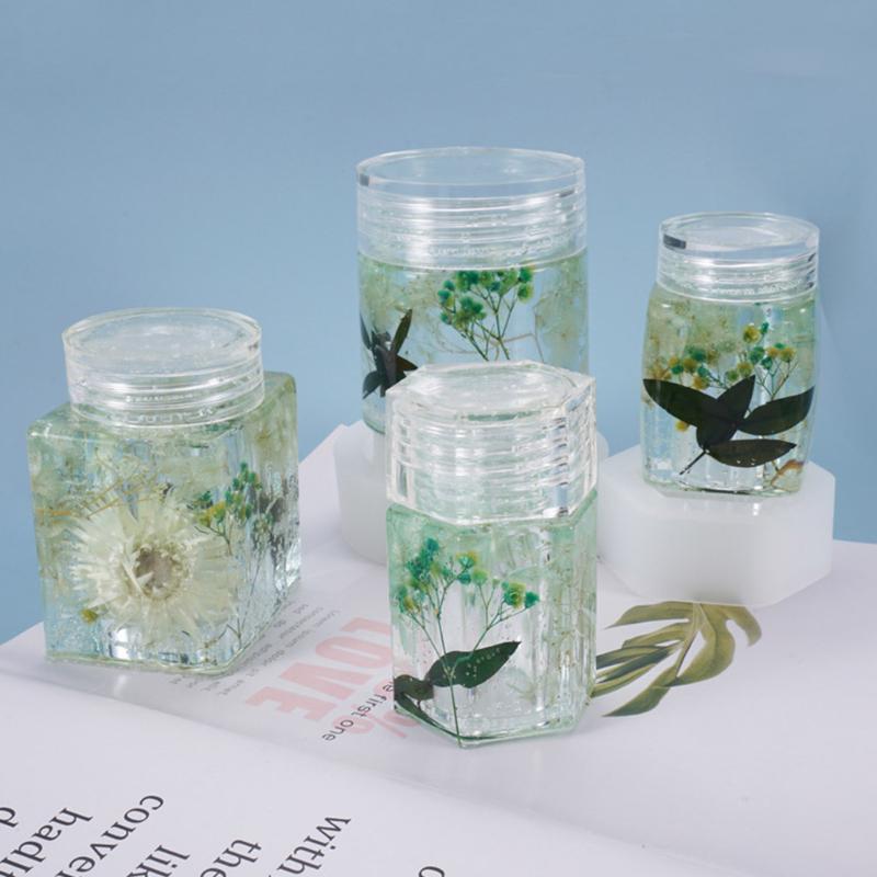 Buy 1 Set DIY Crystal Epoxy Resin Mold Storage Box Container Casting ...