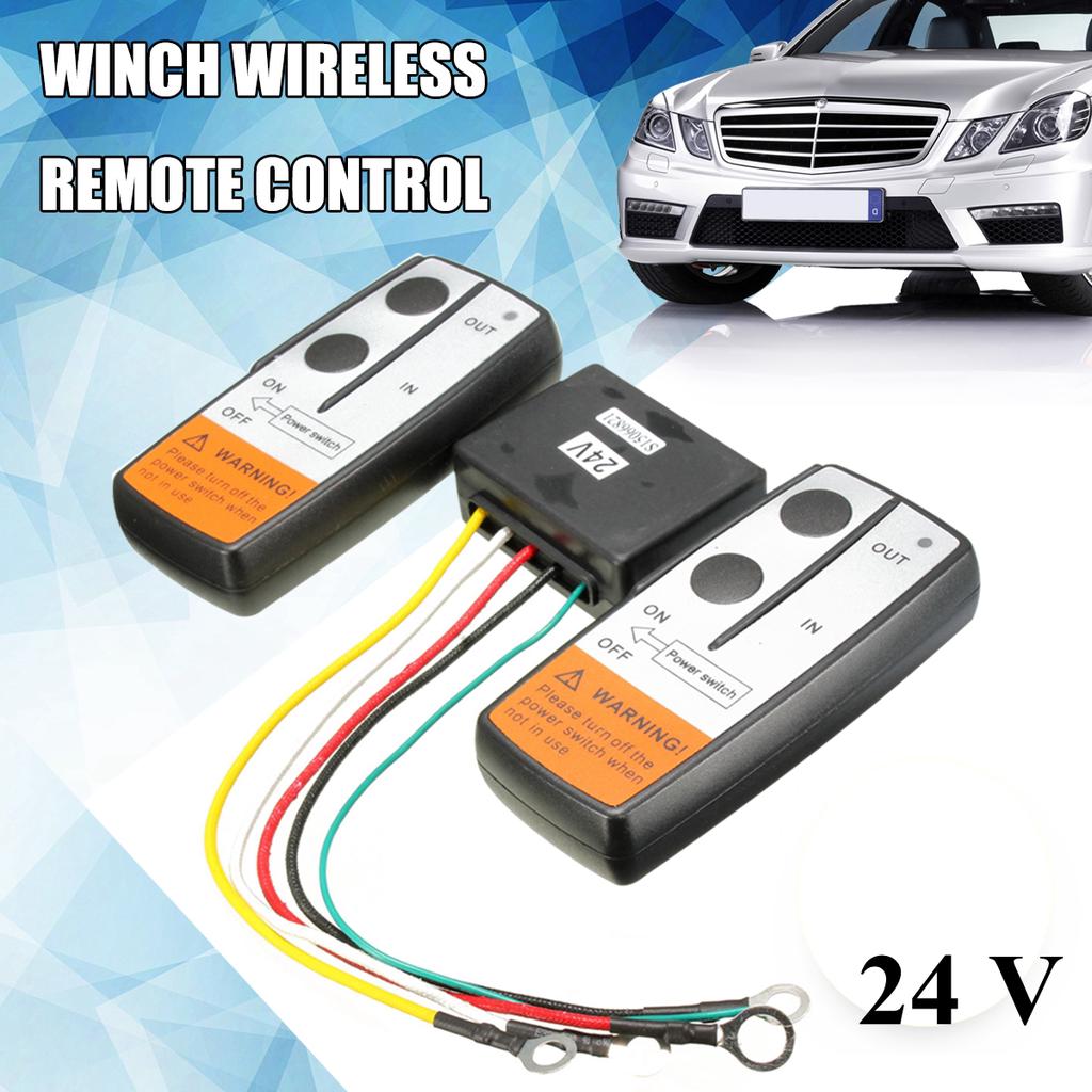 1 Set 2.4G 24V 50M Digital Wireless Winches Remote Control Recovery Kit ...