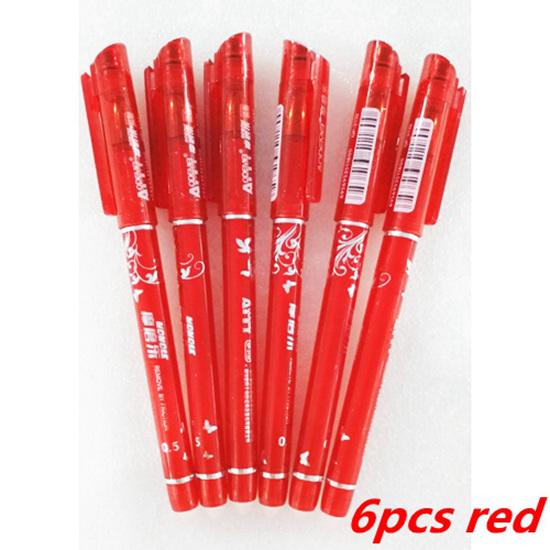 Buy 6 Pcs/set Erasable Pen 0.5mm Blue/Black/Red Ink Magic Ballpoint Pen ...