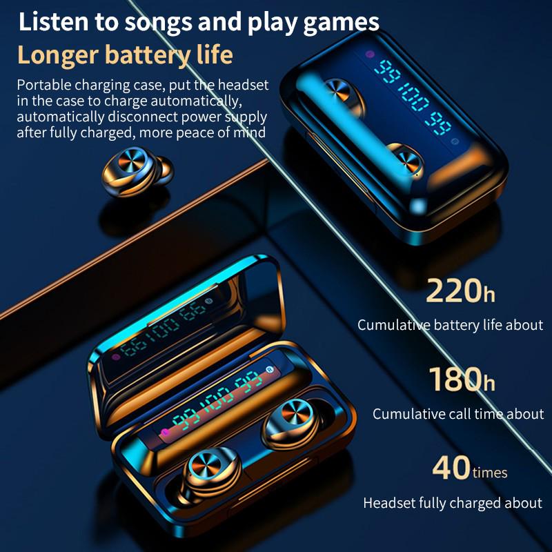 Buy Bluetooth Headsets True Wireless Stereo Headphone 2200mAh Power ...