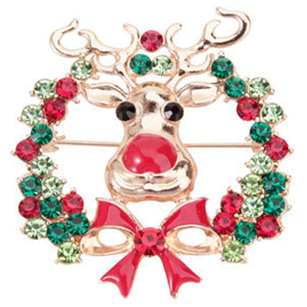 Buy Christmas Brooch | Fashion Cute Snowman Santa Hat Wreath Brooch ...