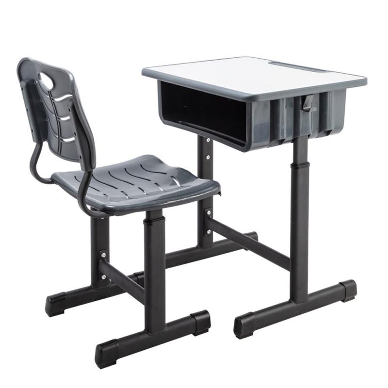 Buy 1 Set Student Desk Chair Set A Density Board Plastic Black Paint ...