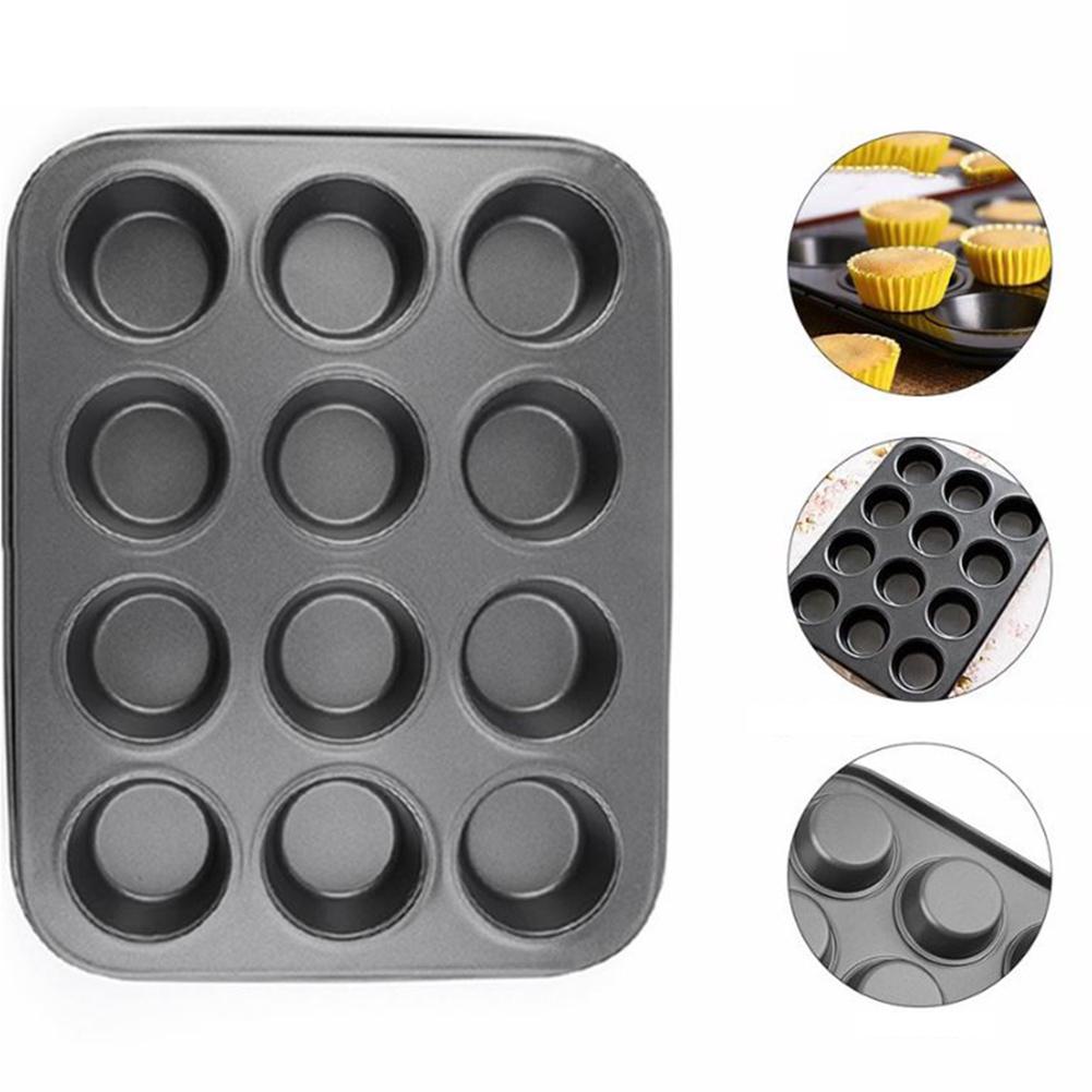 12Cup Cupcake Muffin Mold Tray Non Stick Carbon Steel Cake Mould Pan ...