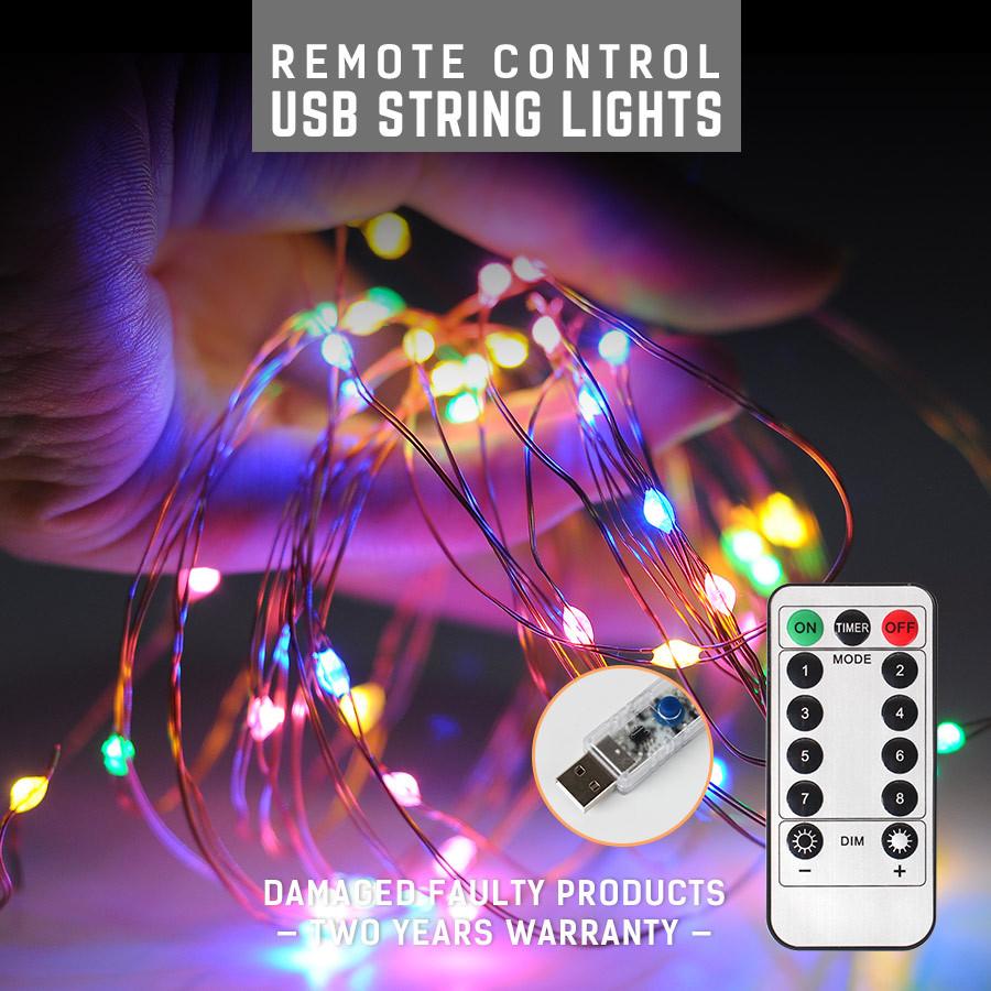 Buy 5m Warm Color Light String with Remote Control Copper Wire Light ...