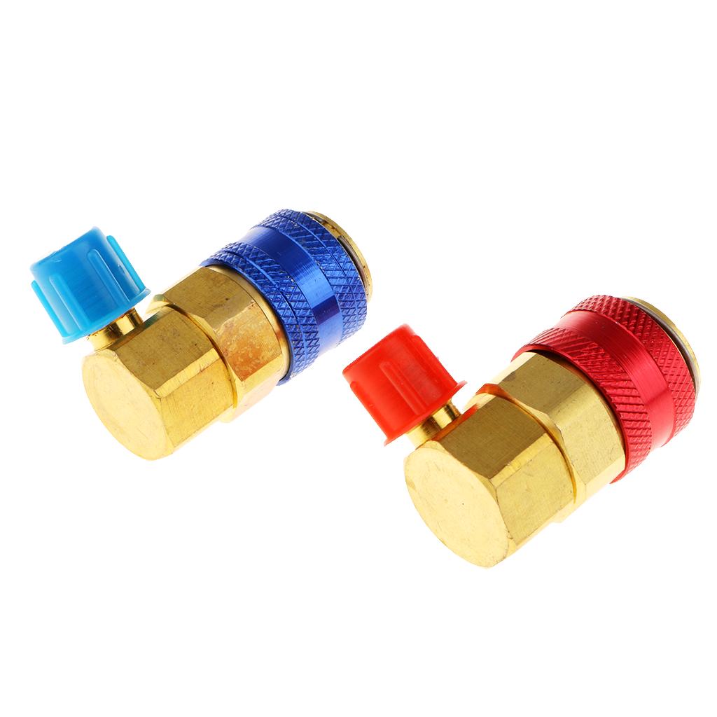 Buy 2 Pieces Car Auto Air-Conditioning High Low Angle Quick R134a HVAC ...