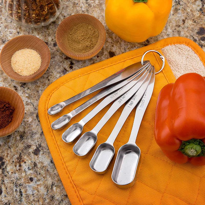 Buy Stainless Steel Rectangular Measuring Spoon 6 Piece/set Seasoning ...