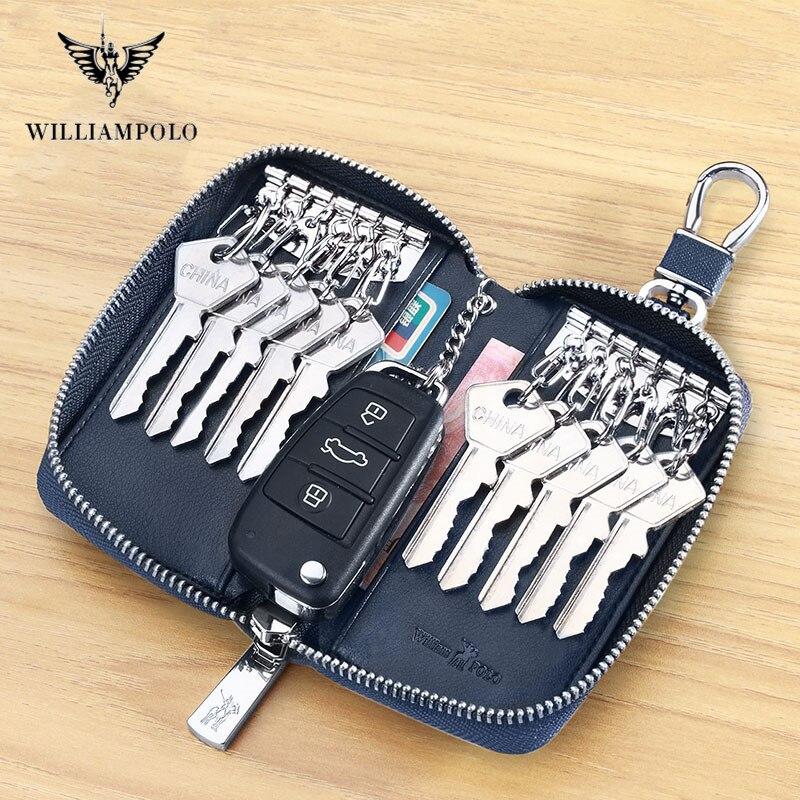 Buy Genuine Leather Keychain Men Key Holder Organizer Pouch Cow Split ...