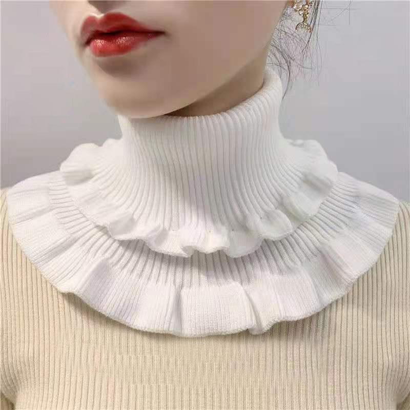 Cheap 1Pc More Versatile Collar High-stretch Knit Ruffle Bib High-neck ...