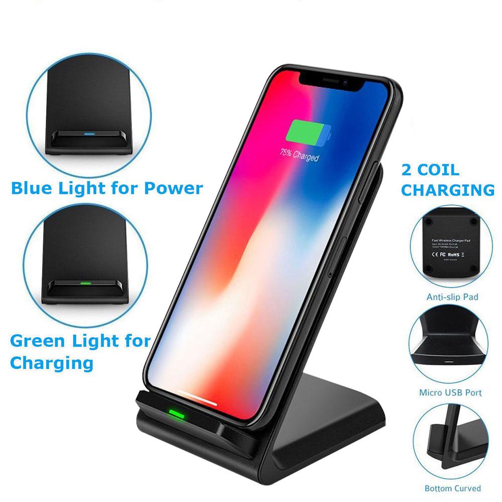 Buy Qi Wireless Charger 10W For iPhone X 8 Samsung S9 S8 Plus Fast ...
