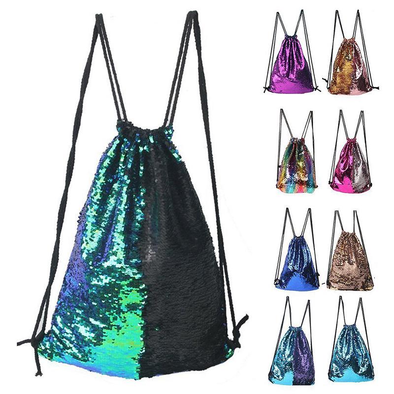 Sequined Backpack Glittering Shoulder Bling Bags Reversible Glitter ...