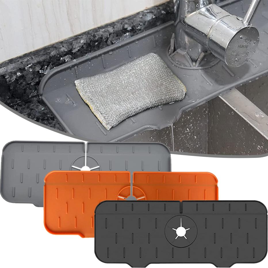 Buy Kitchen Faucet Absorbent Mat Sink Splash Guard Silicone Faucet ...