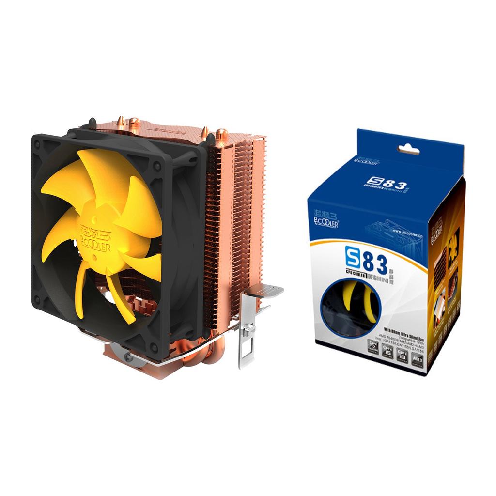 PCCOOLER S83 cpu soğutucu Bakır kaplama kanatçıkları 2 ısı borusu 80mm ...