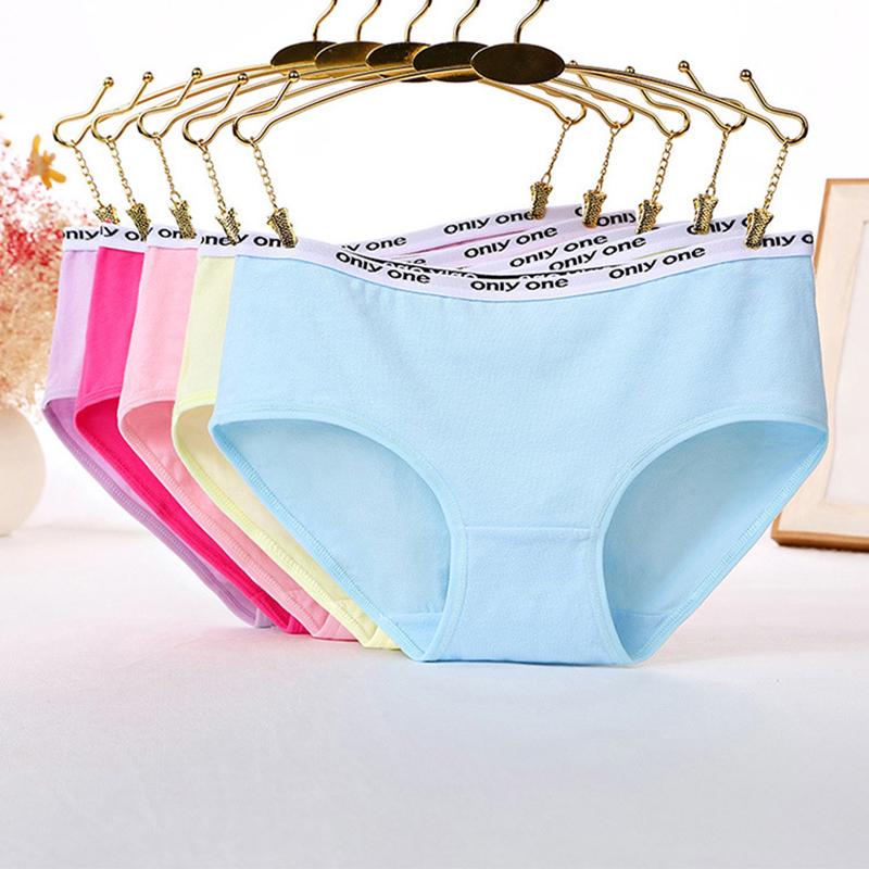 Buy Women Cotton Panties Breathable Underwear Candy Color Girls Briefs ...