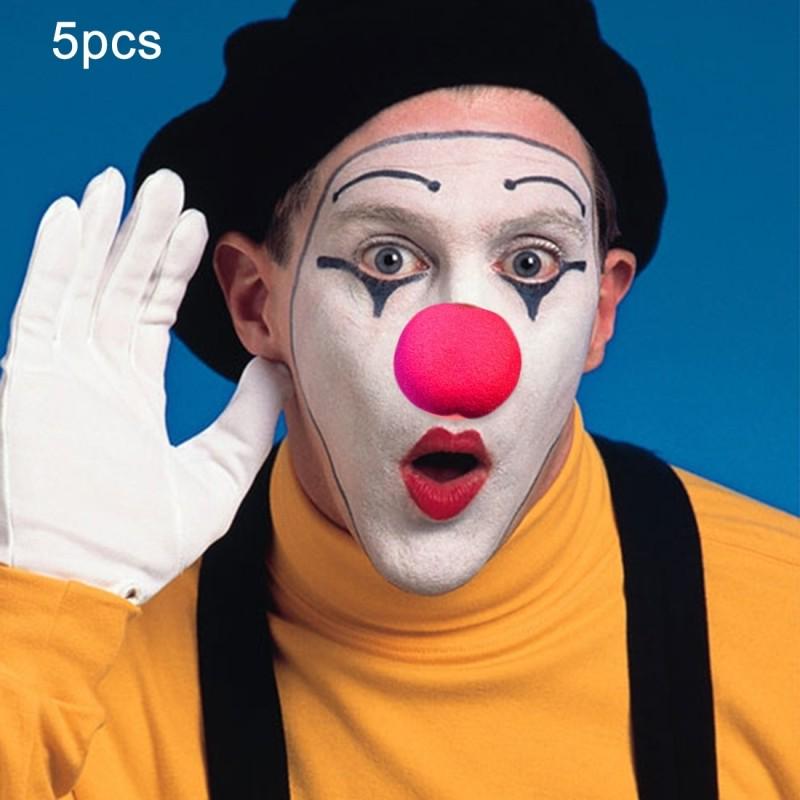 Buy Red 5 PCS Halloween Costume Party Props Sponge Clown Nose at ...