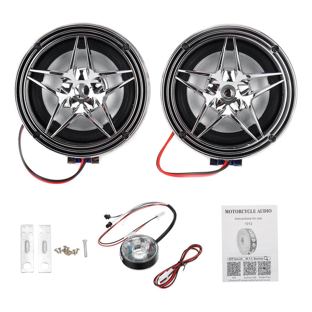 Buy Pair Motorcycle Handlebar Audio System Bluetooth USB SD FM Radio ...