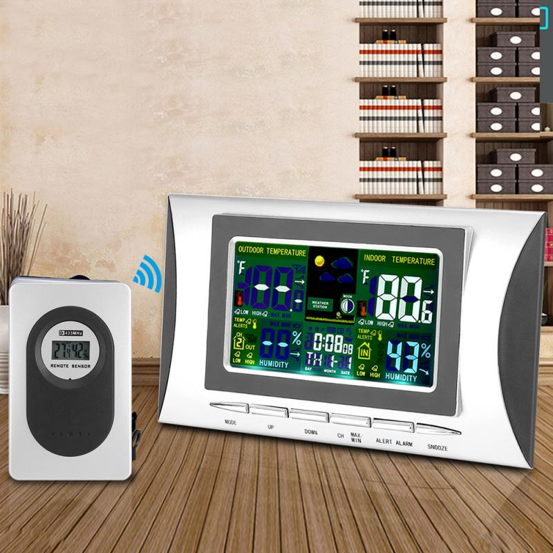 LCD Digital Weather Humidity Temp Display Alarm Snooze Clock ...