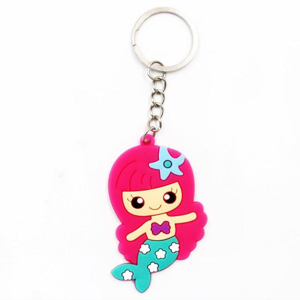Buy 24pcs Cute Mermaid Key Chains PVC Keychain Key Rings PVC Cartoon ...
