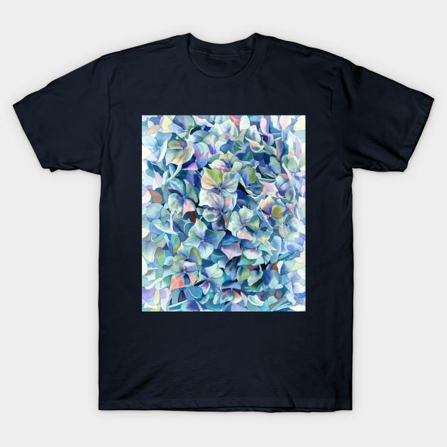 Buy Men Premium Cotton Harajuku T Shirt Marine Hydrangea Print Men's ...