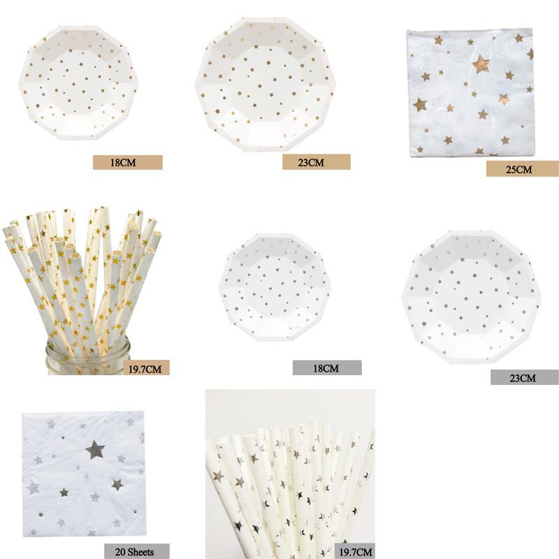 Buy Five-Pointed Star Birthday Disposable Party Wedding Paper Plates ...