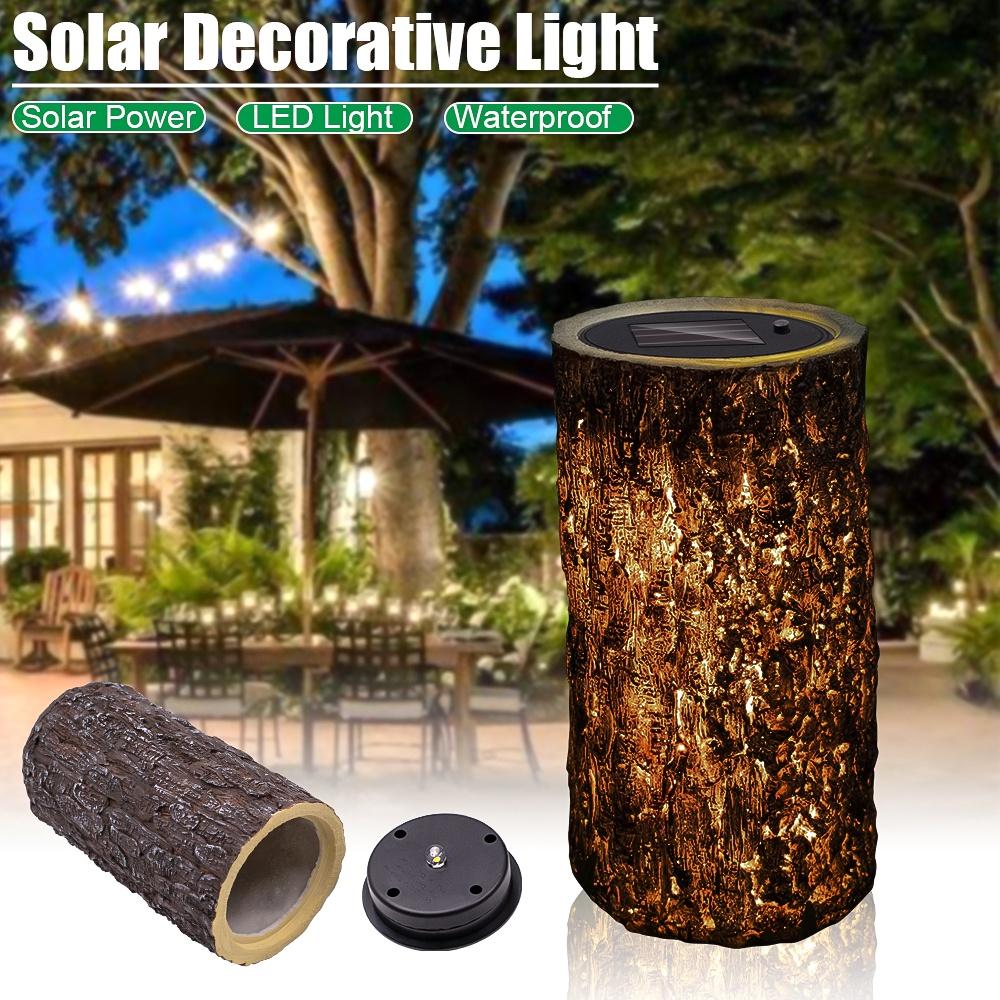 Doersupp Solar Lawn Lights Tree Lanterns LED Stump Light Outdoor ...