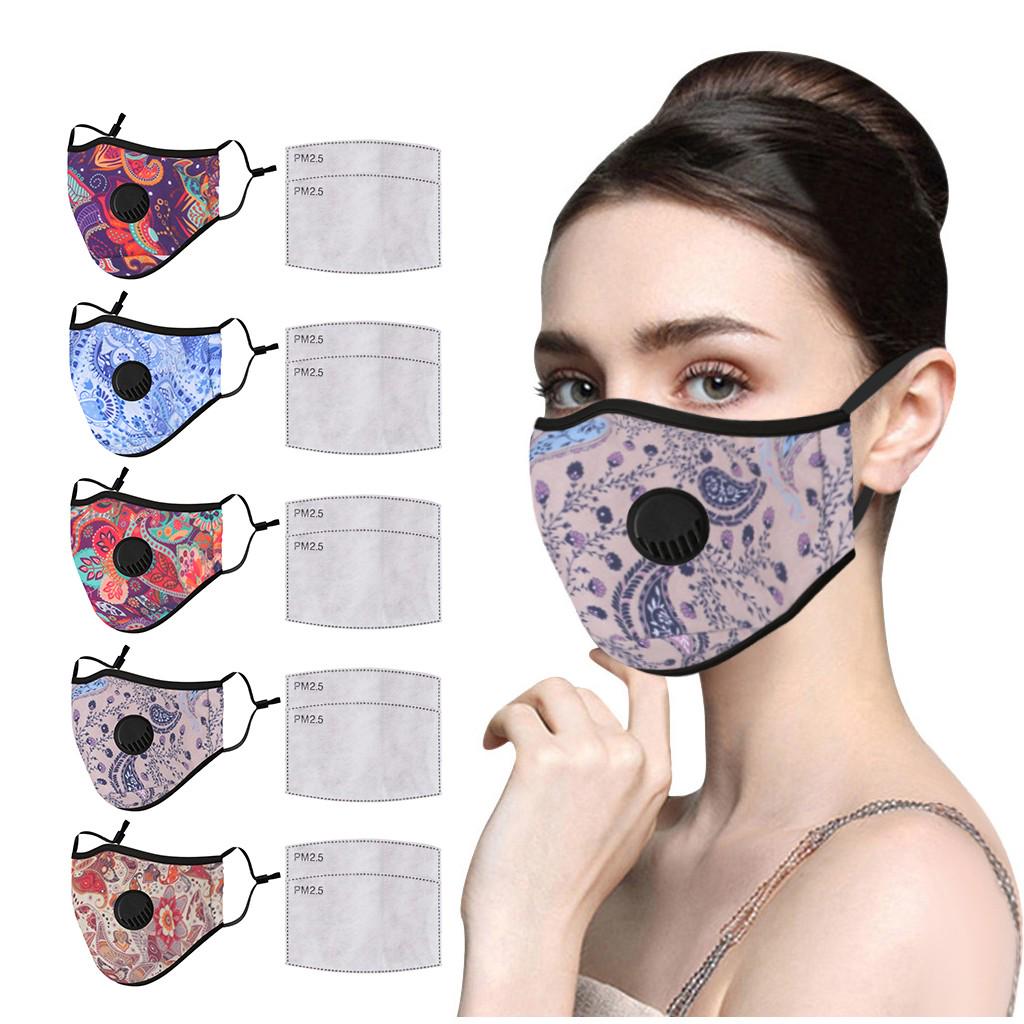 Buy Adult Flower Print Reusable Breathable Cotton Mask 5 Pack+10 Pack ...