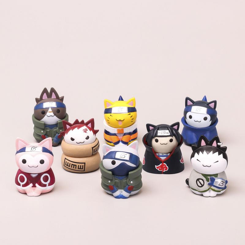 8pcs Sasuke Itachi Collectible Action Figures Naruto Cat Figures Itachi ...