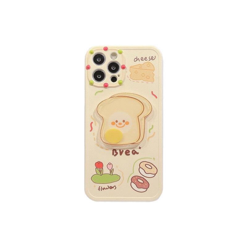 Buy Liquid Egg Yolk Retro Baking Toast Kawaii Phone Case for Apple ...