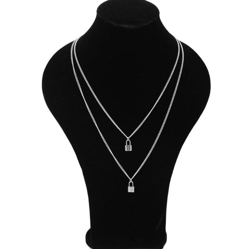 Satın alın Mini PadLock Pendant Necklace Titanium Rolo Cable Chain ...