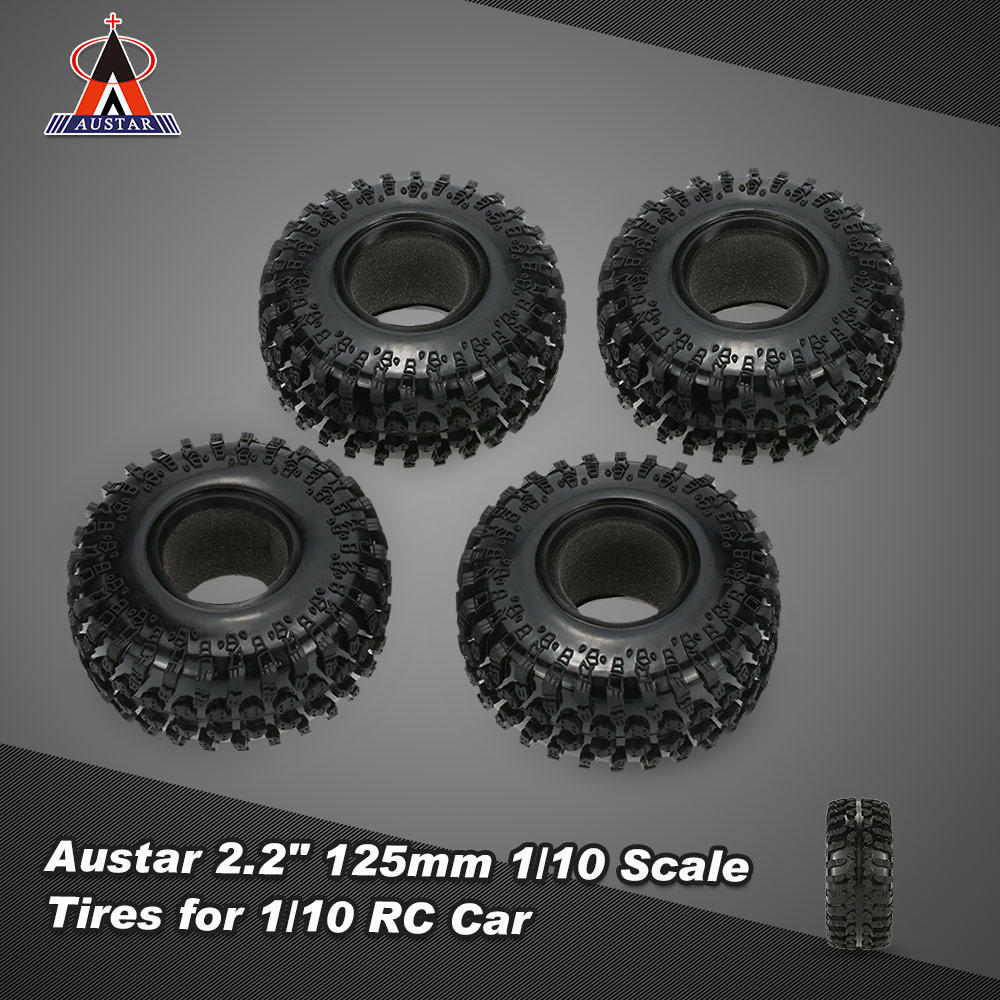 4Pcs Austar 2.2" 125mm 1/10 Scale Tires for 1/10 RC4WD D90 Axial SCX10 ...