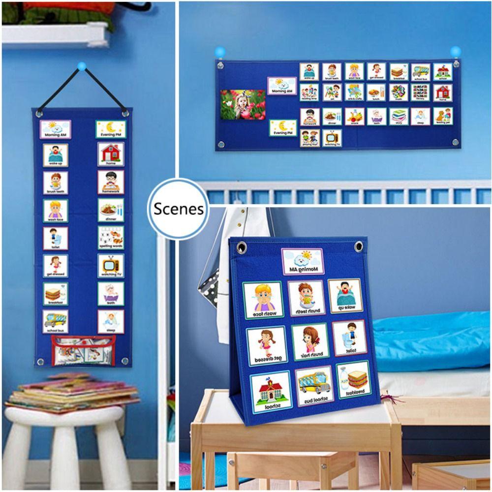 Buy Calendar Hanging Cards Holder Flashcard Pocket Chart Schedule ...