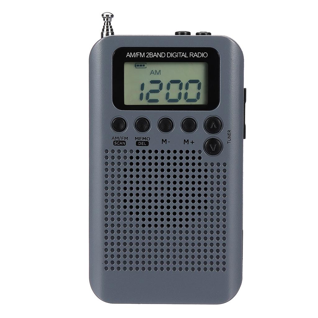Portable FM/AM Radio Speaker LCD Pocket Receiver Telescopic Antenna ...