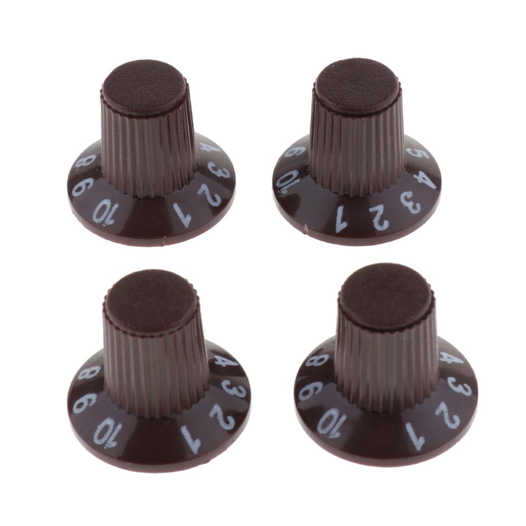 4pcs Guitar Amp Amplifier Knobs Top Hat for LP SG Electric Brown uygun fiyatlı satın alın ...