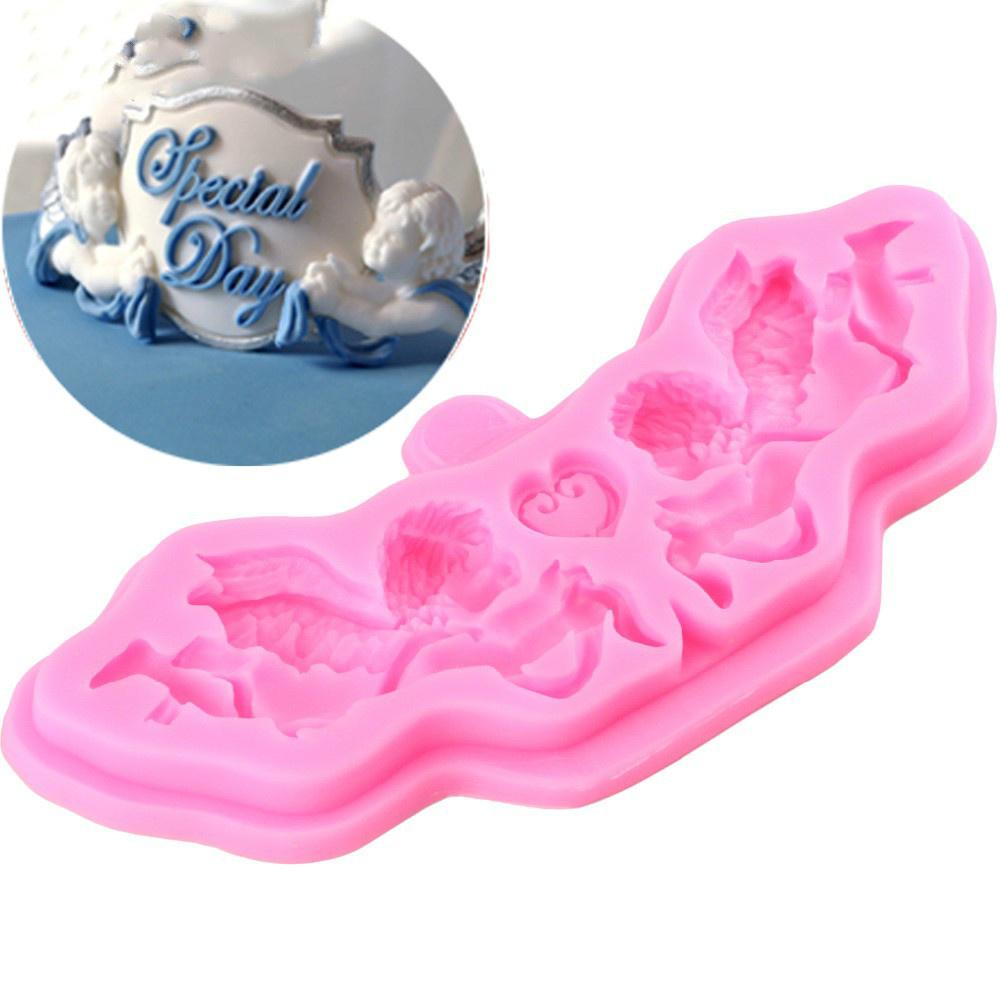 Cheap Relief Angel Dry Pace Silicone Molds Wedding Cake Border Fondant ...
