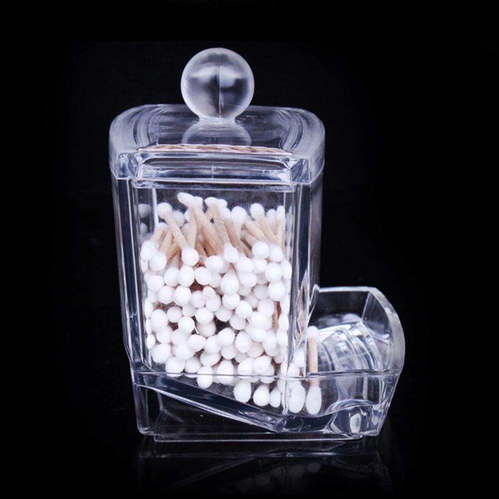 Buy Acrylic Cotton Swabs Storage Box Transparent Cosmetic Container at ...