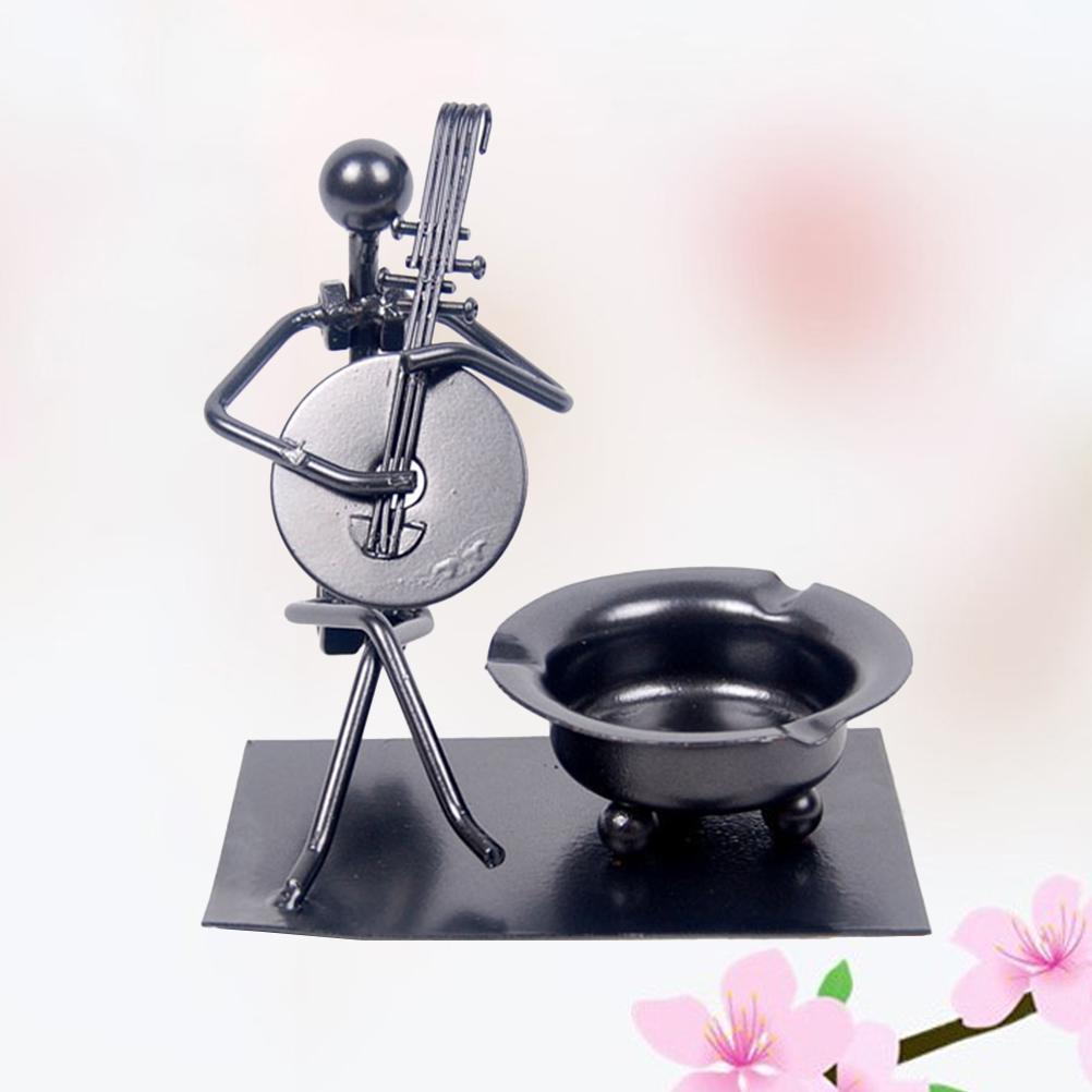1PC Ashtray Iron Band Electric Guitar Metal Crafts Ornament Ashtray for ...