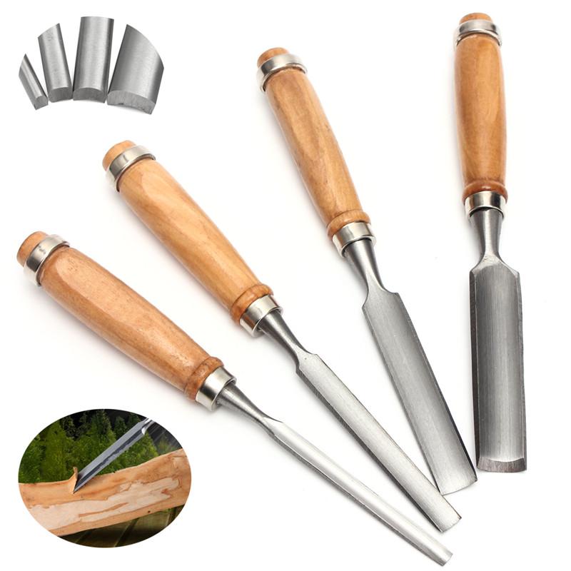 Buy 4Pcs 6-24mm Wood Carving Gouges Chisels Set Hand Woodworking ...
