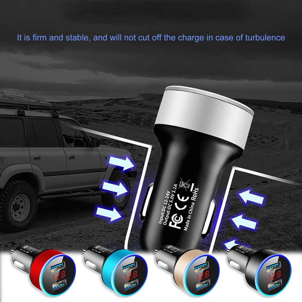 Cheap 3.1A Dual USB Car Charger 2 Ports LED Display Universal Mobile ...