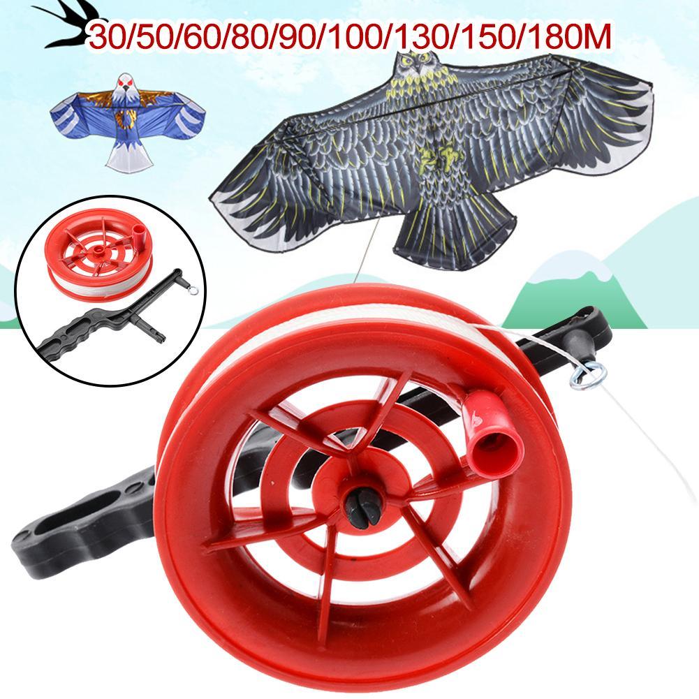 30-180M Twisted String Line Red Wheel Kite Reel Winder Line Kite Summer ...