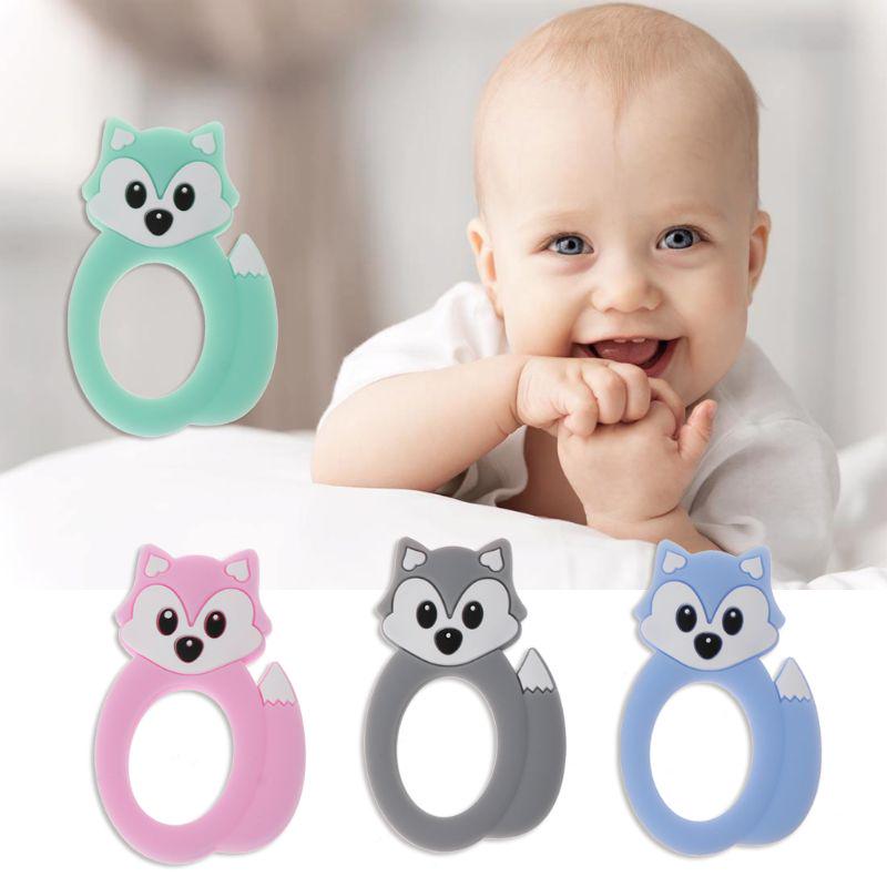Buy Fox Silicone Teething Toy Baby Teether Beads DIY Chew Necklace ...