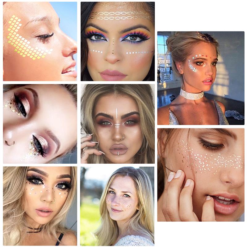 Buy Gold Face Tattoo Stickers Waterproof Bronzing Beauty Freckles ...